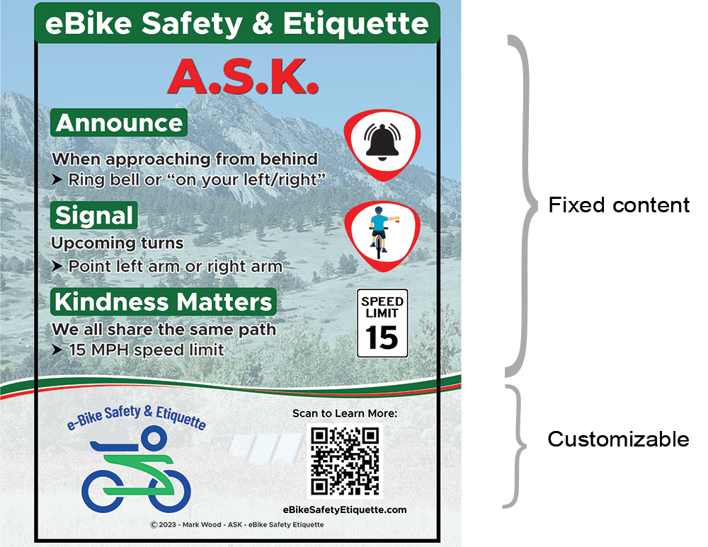 Safety Awareness Signs for Bike Paths - e-Bike Safety Advocates