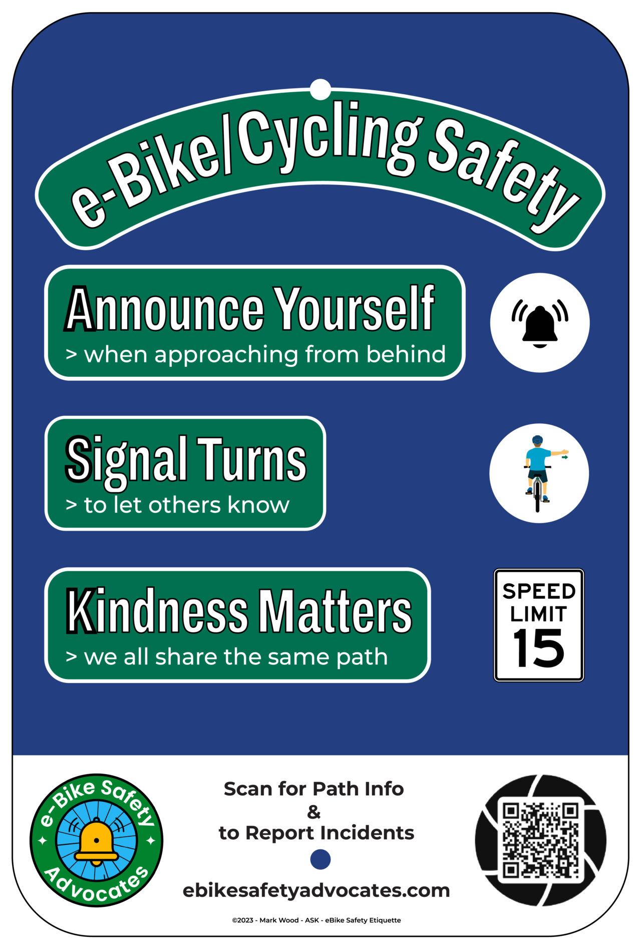 Safety Awareness Signs for Bike Paths - e-Bike Safety Advocates